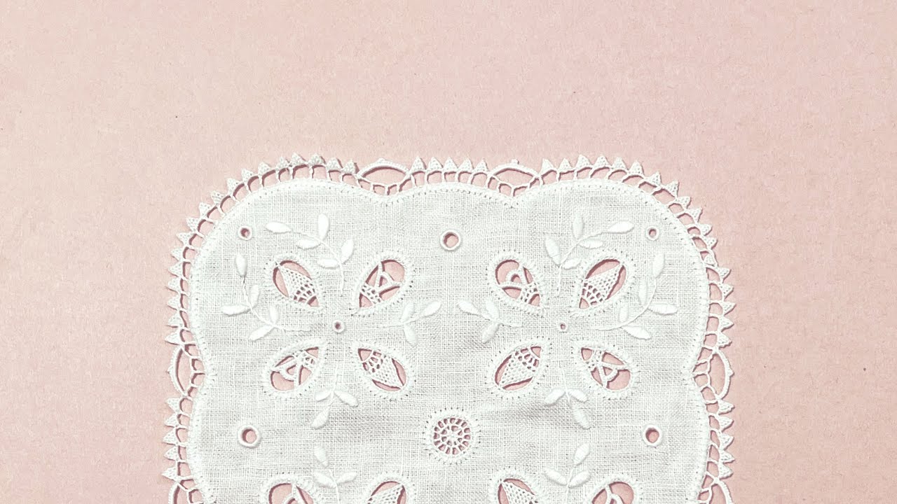 Hedebo Embroidery White Work Doily Making Hand Embroidery Square Doily3 ...