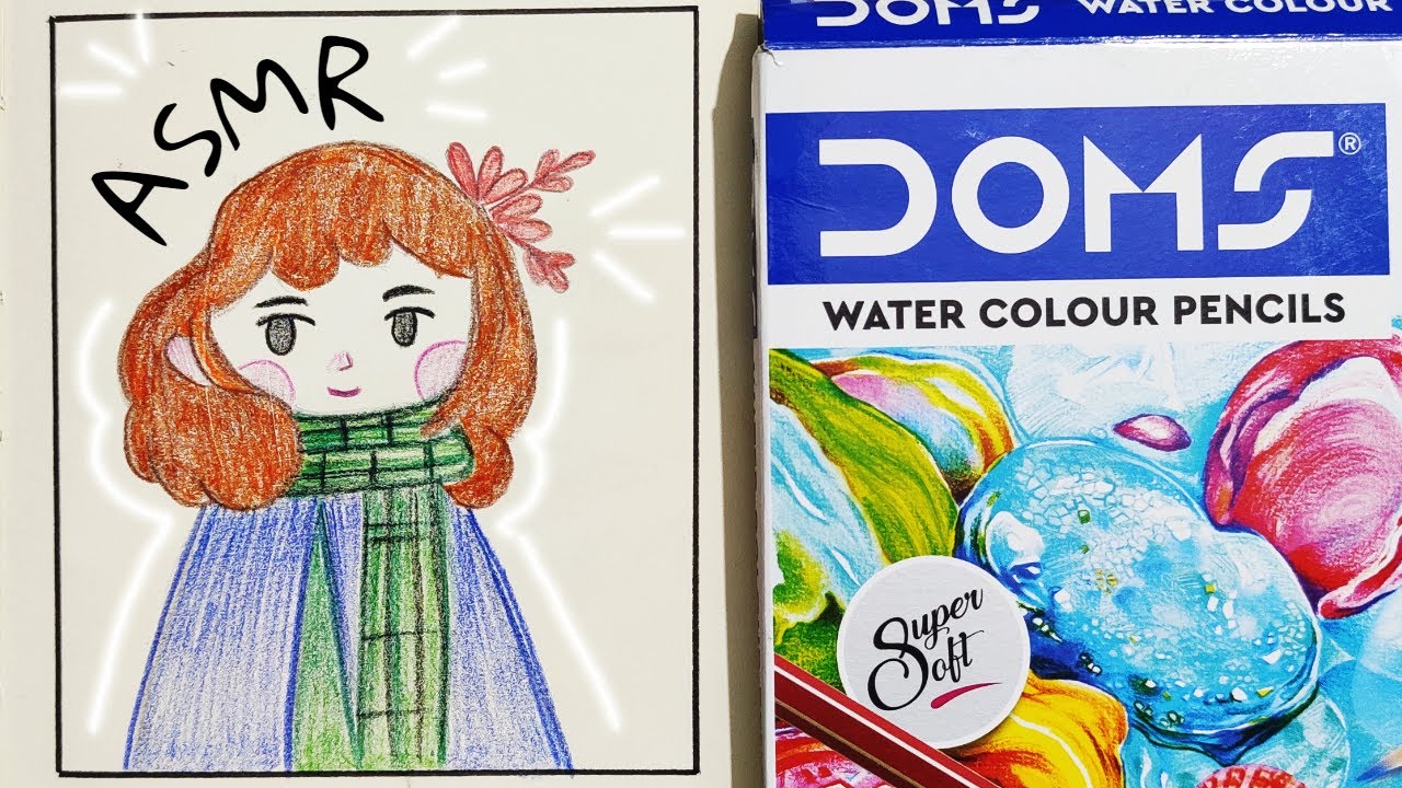 how to draw Cute Girl ASMR SKETCH WITH ME (no music) #asmr #sounds # ...