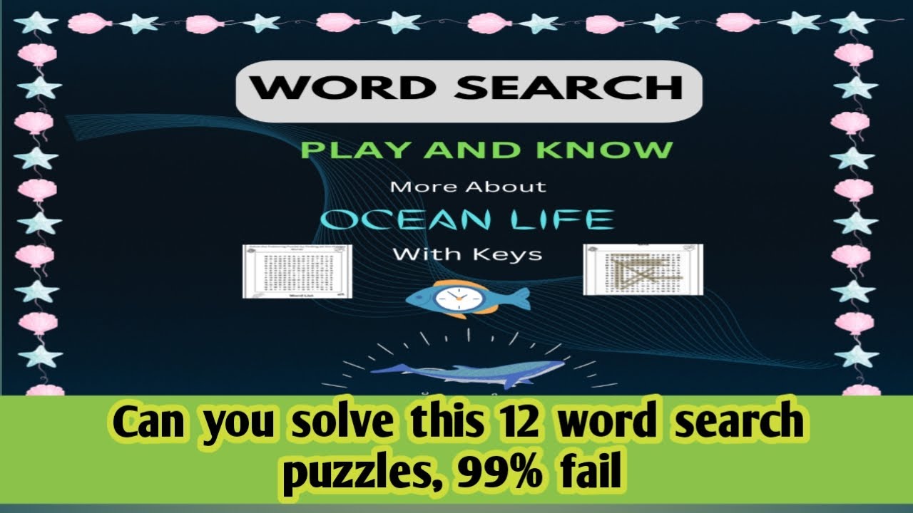 Oceanic Brain Teasers: Can You Solve These 12 Word Search Puzzles of ...