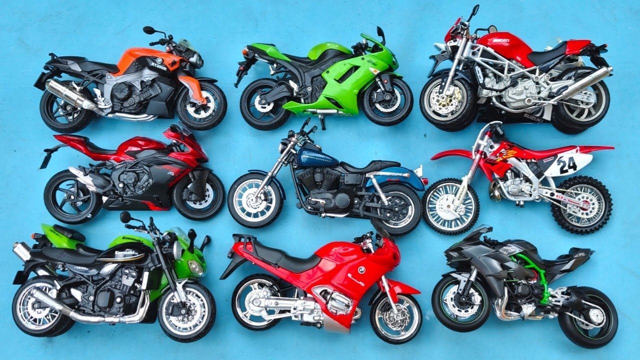 Showing Diecast Model Motorcycles 1:12 Scale | Kawasaki Ninja H2R | BMW ...