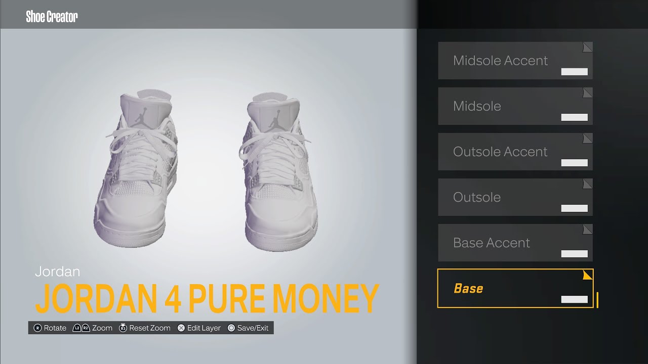 Jordan 4 pure money 2K23 show creator - YouTube