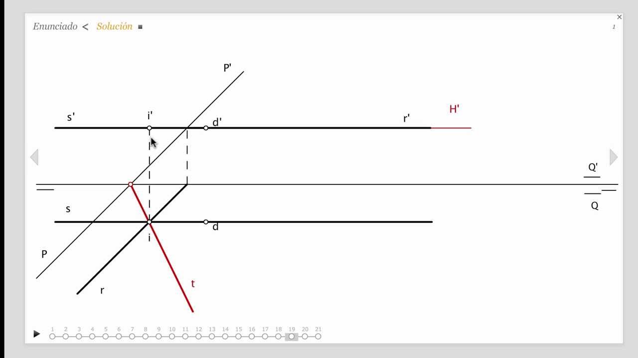 25. Intersección entre un plano oblicuo y un plano que contiene a la ...