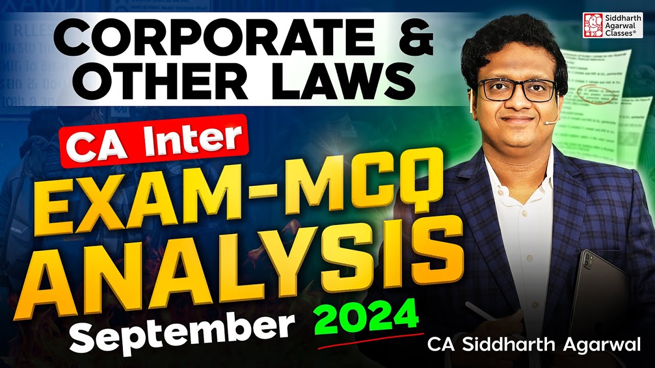 CA Inter Law September 2024 Exam Paper Discussion | Complete MCQ ...