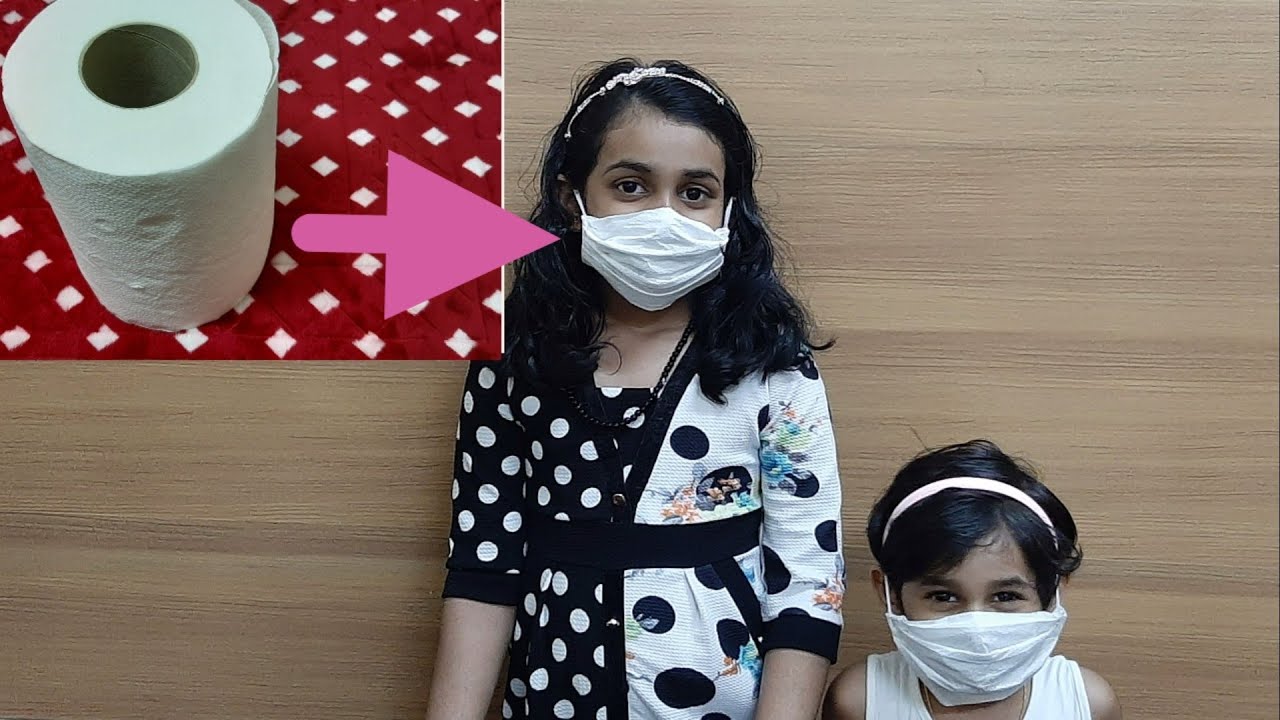 How to make disposable face mask using kitchen tissue/How to make mask ...