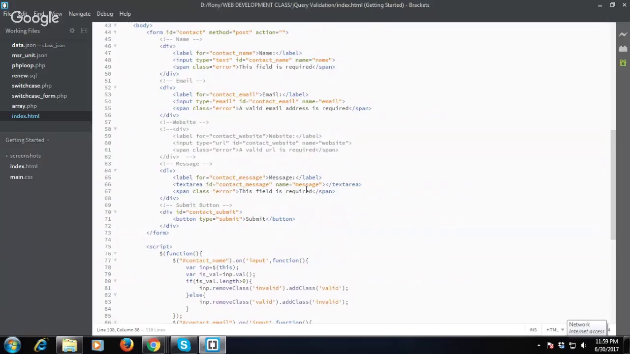 Form Validation Using Jquery Part 1 Youtube 0992