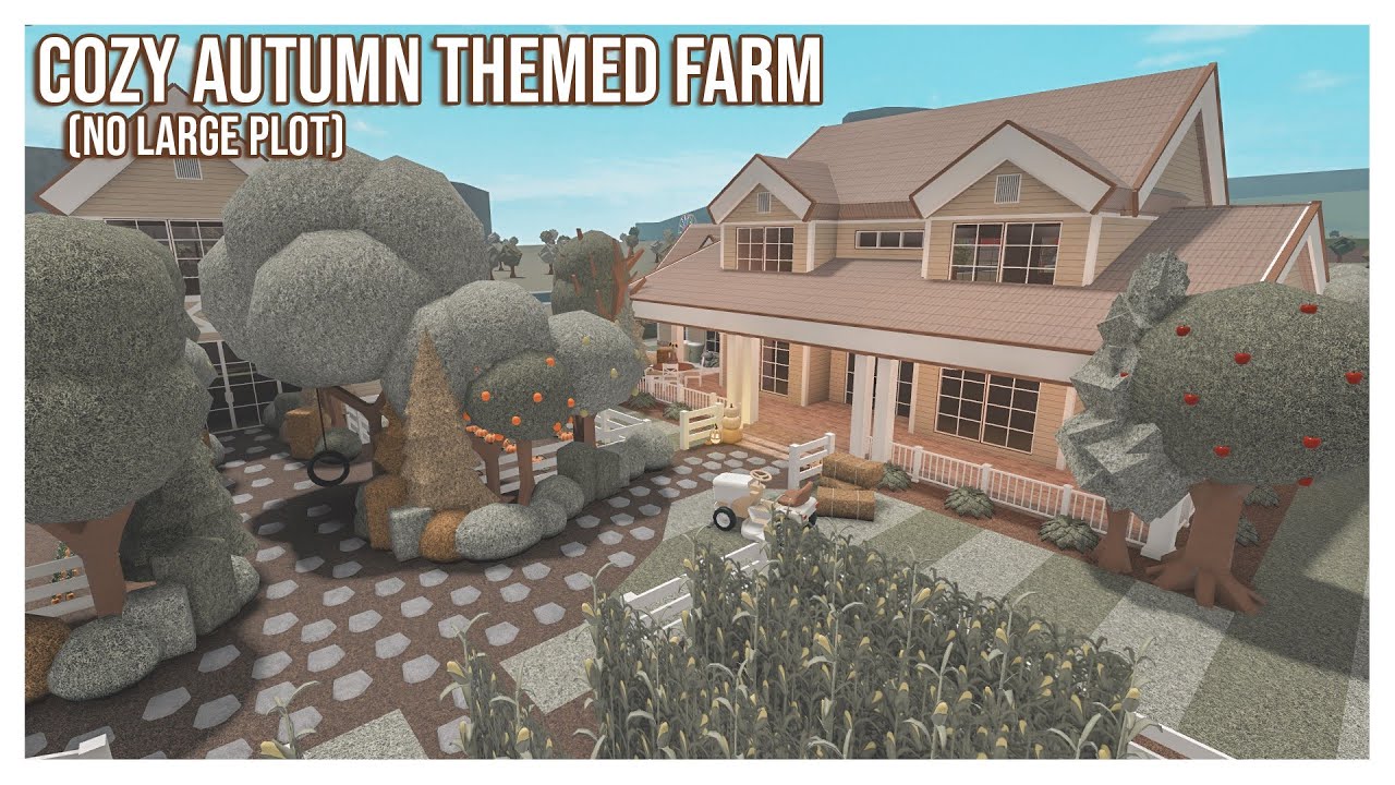 ROBLOX | Bloxburg: 210k Cozy Autumn Themed Farm Speedbuild | Part 1/2 ...