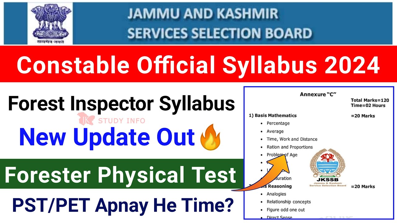 JKSSB Forest Department Posts | JK Police Constable Syllabus 2024 ...