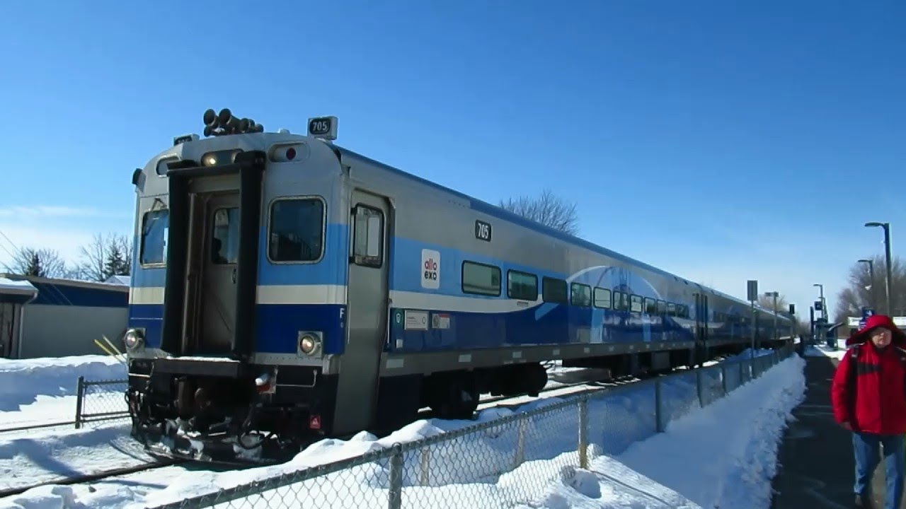 SUNNY MONTREAL COMMUTER TRAIN RIDE ON THE CANDIAC LINE 2 26 21 - YouTube