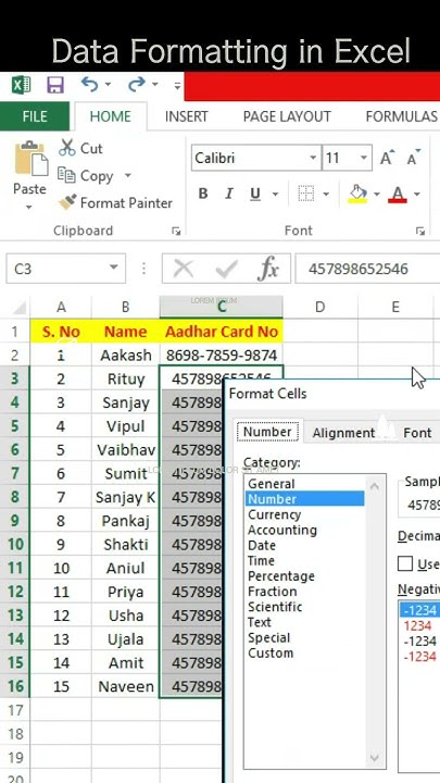 Excel Interview Question Data Formatting In Excel Exceltips Exceltutorial Msexcel Shorts 
