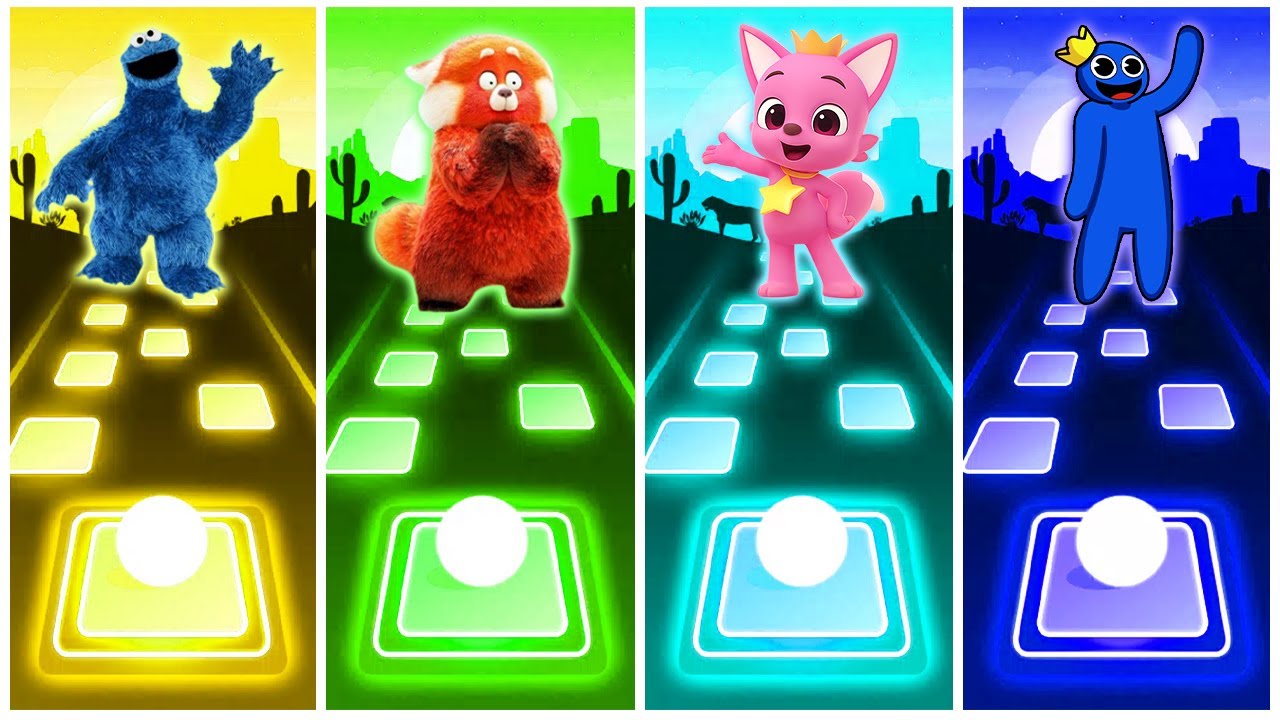 Sesame Street Vs Pinkfong Vs Turning Red Vs Rainbow Friends | Tiles Hop ...