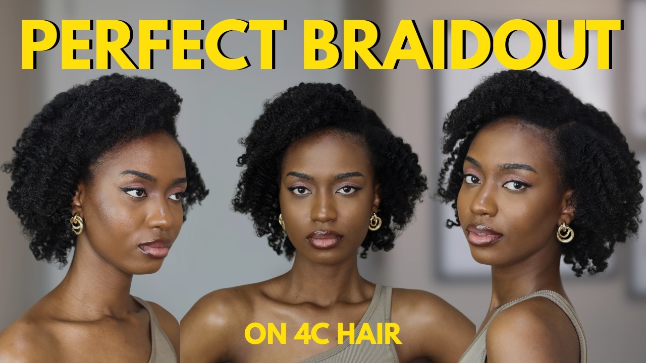 HOW I GET THE PERFECT BRAID OUT ON 4C NATURAL HAIR - YouTube