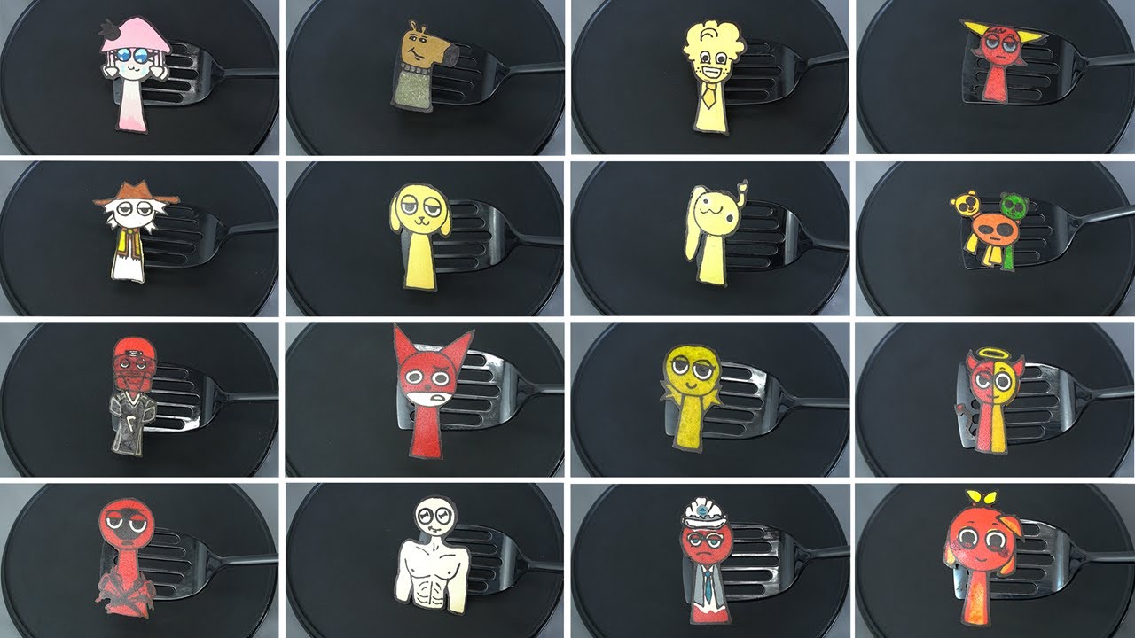 Nomal Sprunki 1-50 ALL Pancake Art: Raddy, Wenda, Oren, Vineria, Simon ...