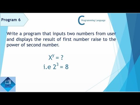 Program: inputs two numbers and displays result of first number raise ...