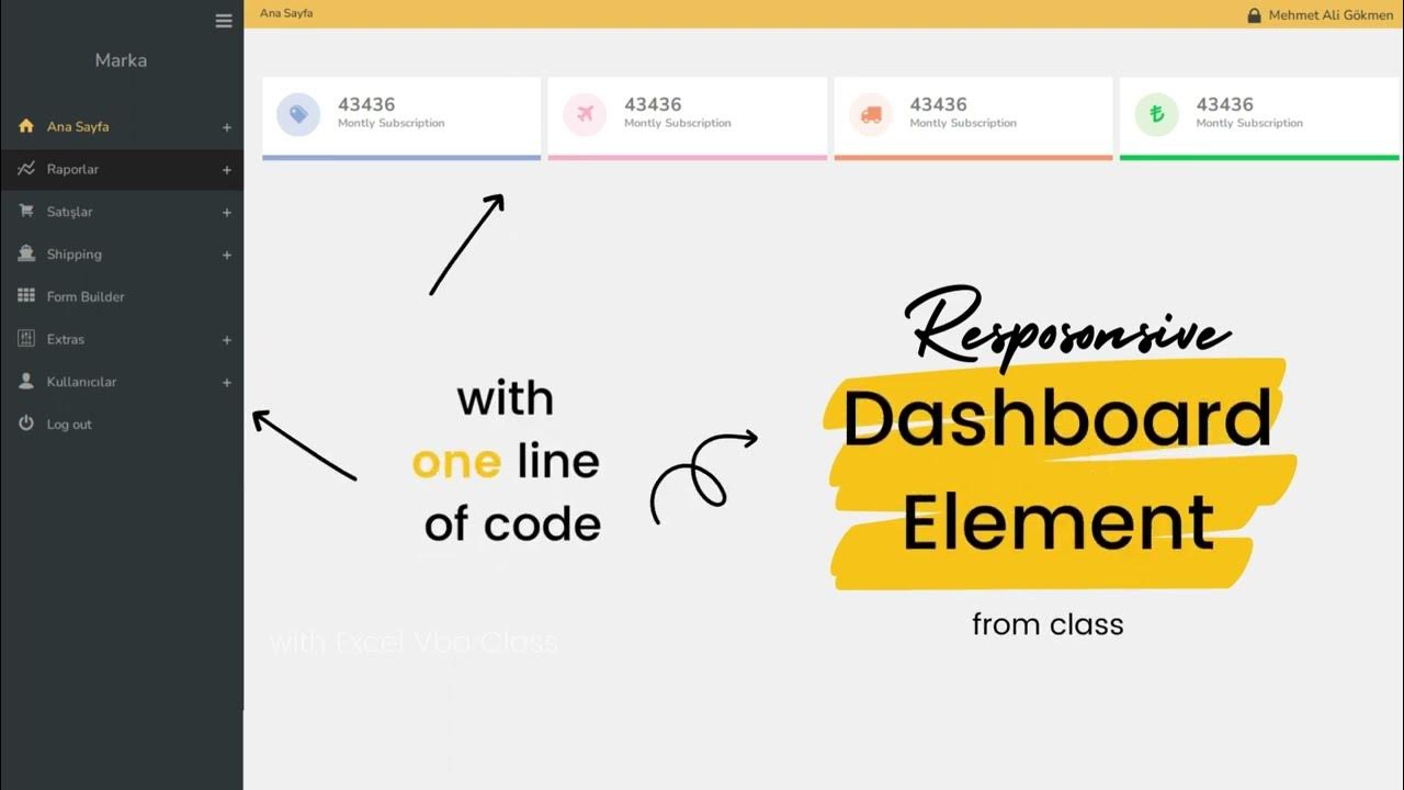 Responsive DashBoard Element with vba - YouTube