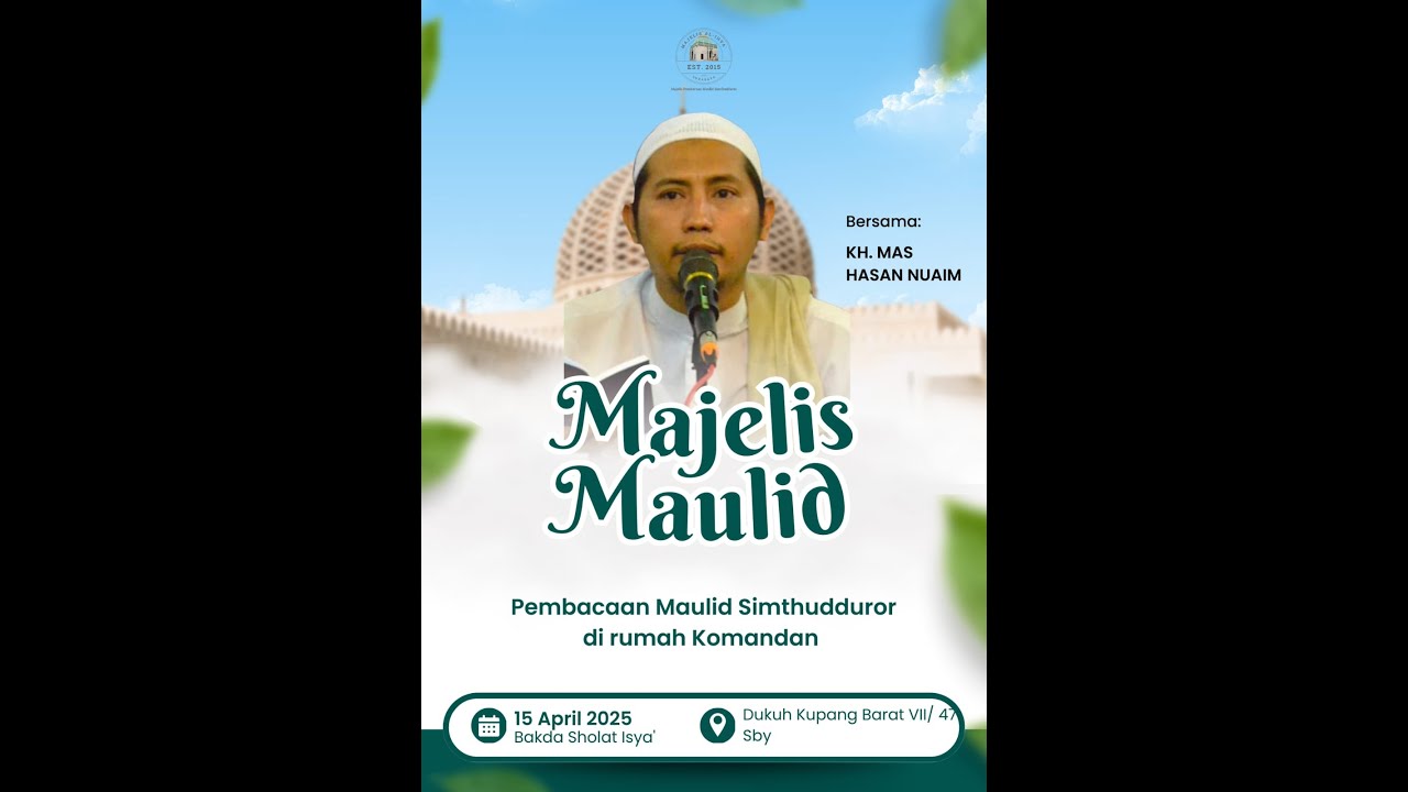 🔴(LIVE) MAJELIS PEMBACAAN MAULID SIMTHUDDUROR BERSAMA USTADZ MAS HASAN ...