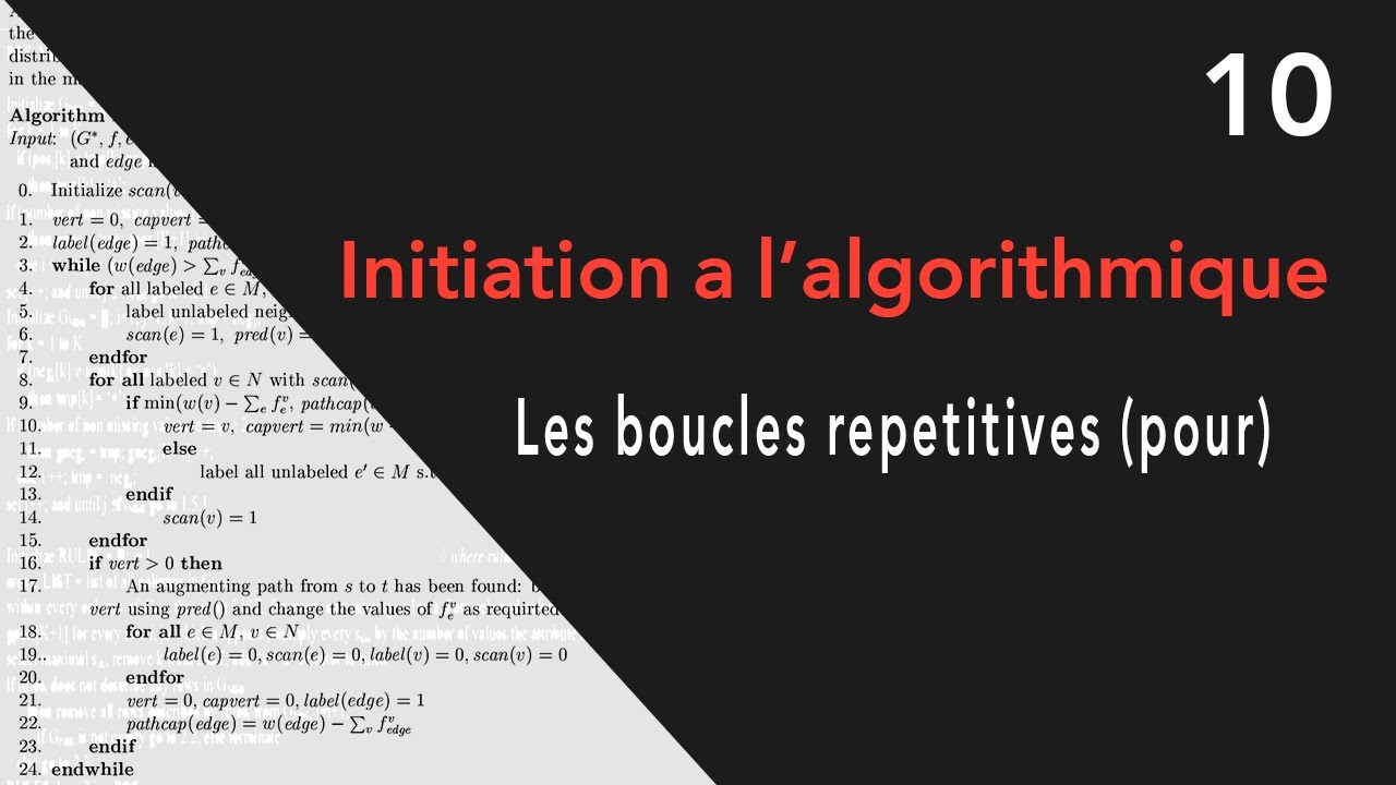Cours Algo ( La boucle pour) - YouTube