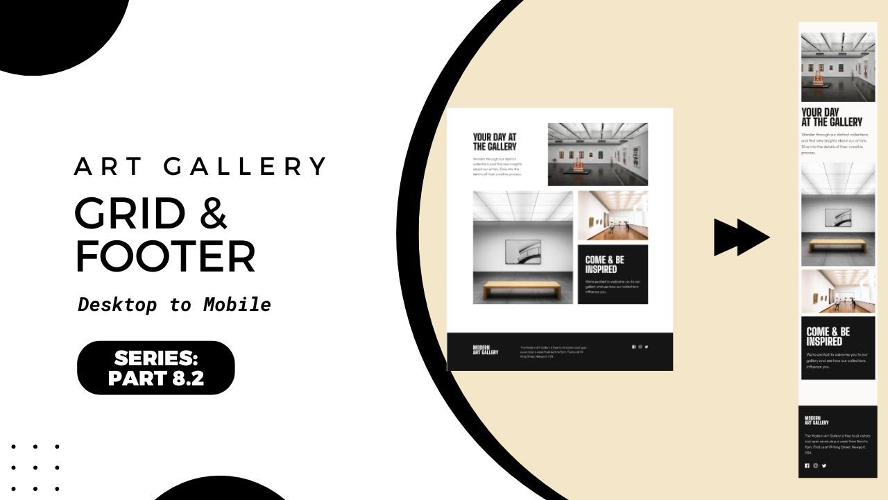 Art Gallery: Part 8.2 | Grid & Footer | Desktop to Mobile | CSS - YouTube