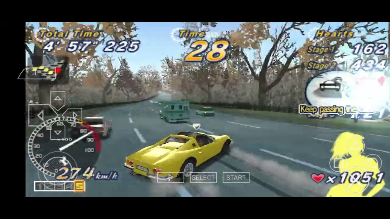 OutRun 2005 Coast 2 Coast PSP Won 1187 Hearts - YouTube