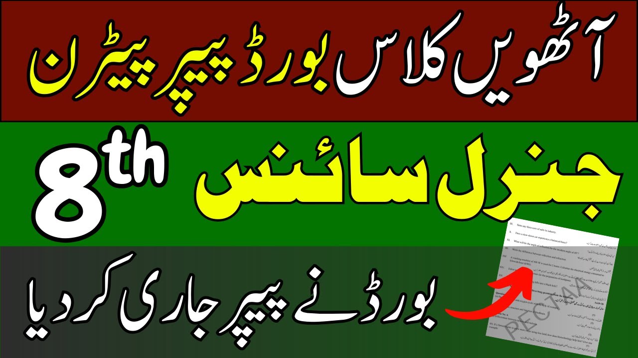 8th Class General Science – Paper Pattern, Pairing Scheme & Smart ...
