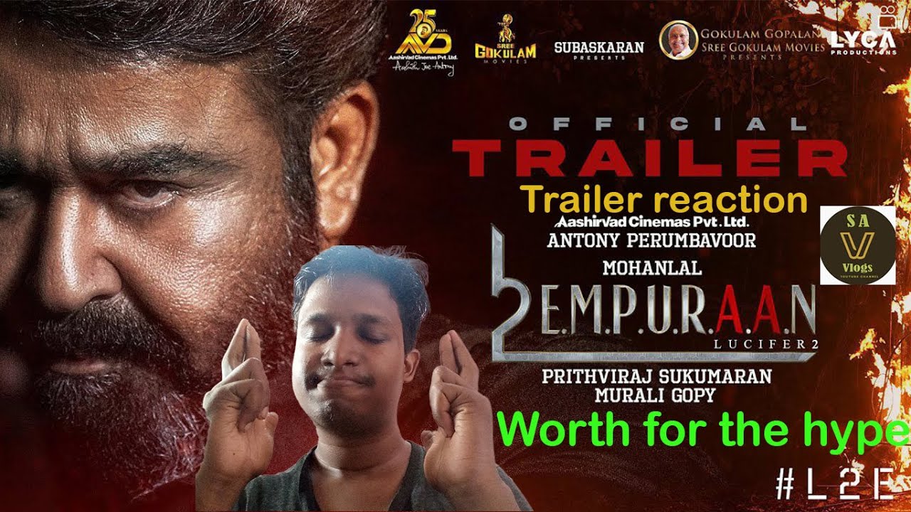 Empuraan trailer reaction| Mohanlal | Prithiviraj | Deepak Dev | #empuraan - YouTube