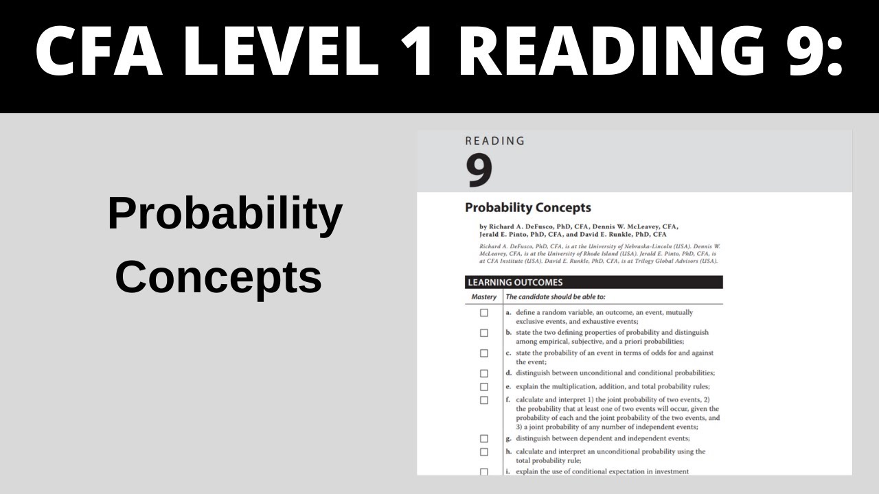 Probability Concepts - CFA Reading 9 Level 1 - YouTube
