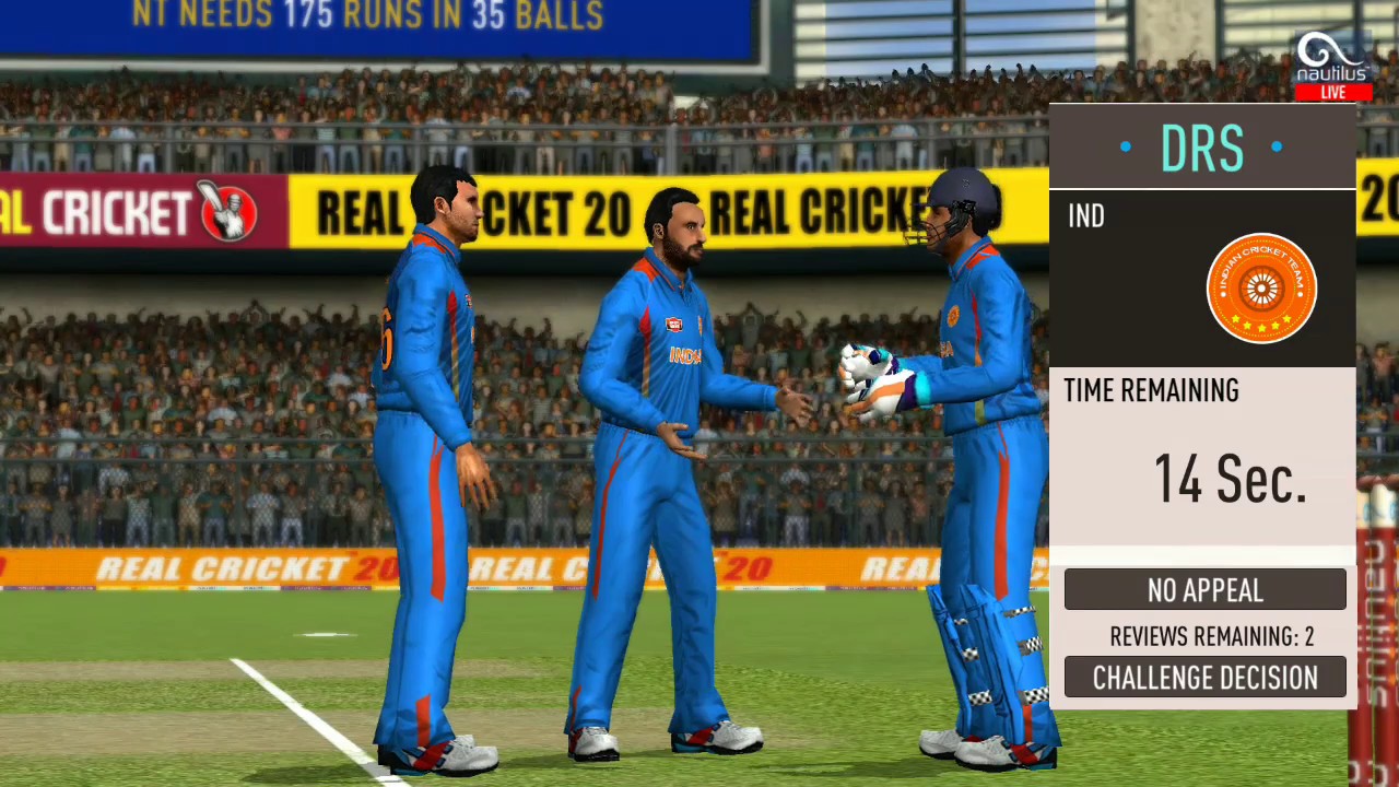 DRS Dhoni review system in real Cricket 20 - YouTube