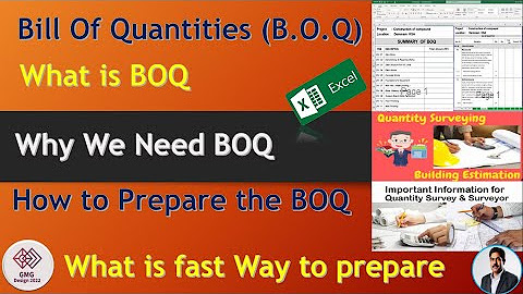 BOQ - Estimation & Costing - YouTube