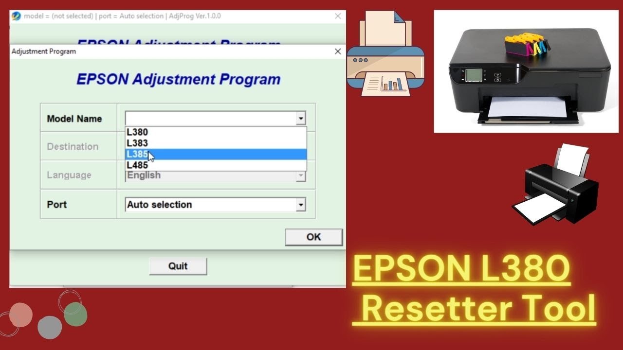 EPSON L-380 RESETTER TOOL | EPSON L-485 RESETTER TOOL | EPSON L-385 ...