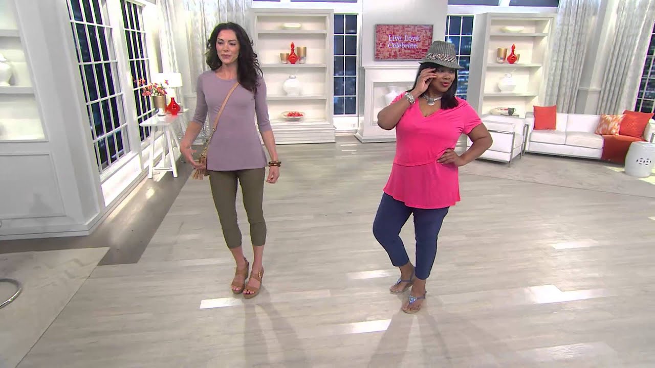 Lisa Rinna Collection Knit Fly Front Pants with Zip & Seam Detail with ...