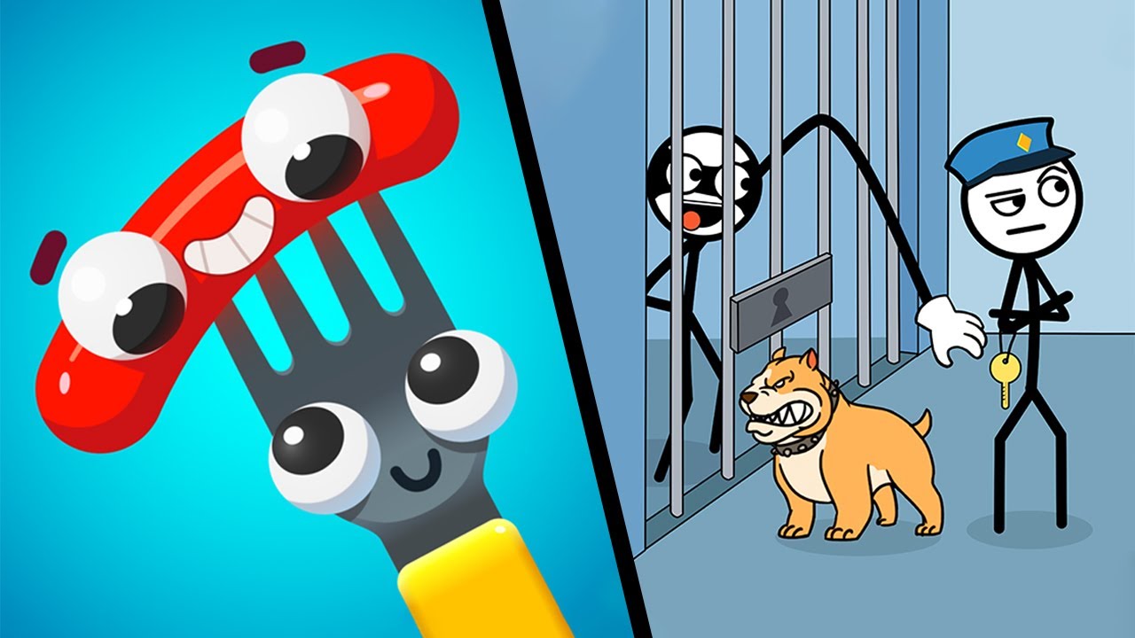 Fork N Sausage Vs Thief Puzzle — Satisfying & Funny ASMR Gaming | Best ...