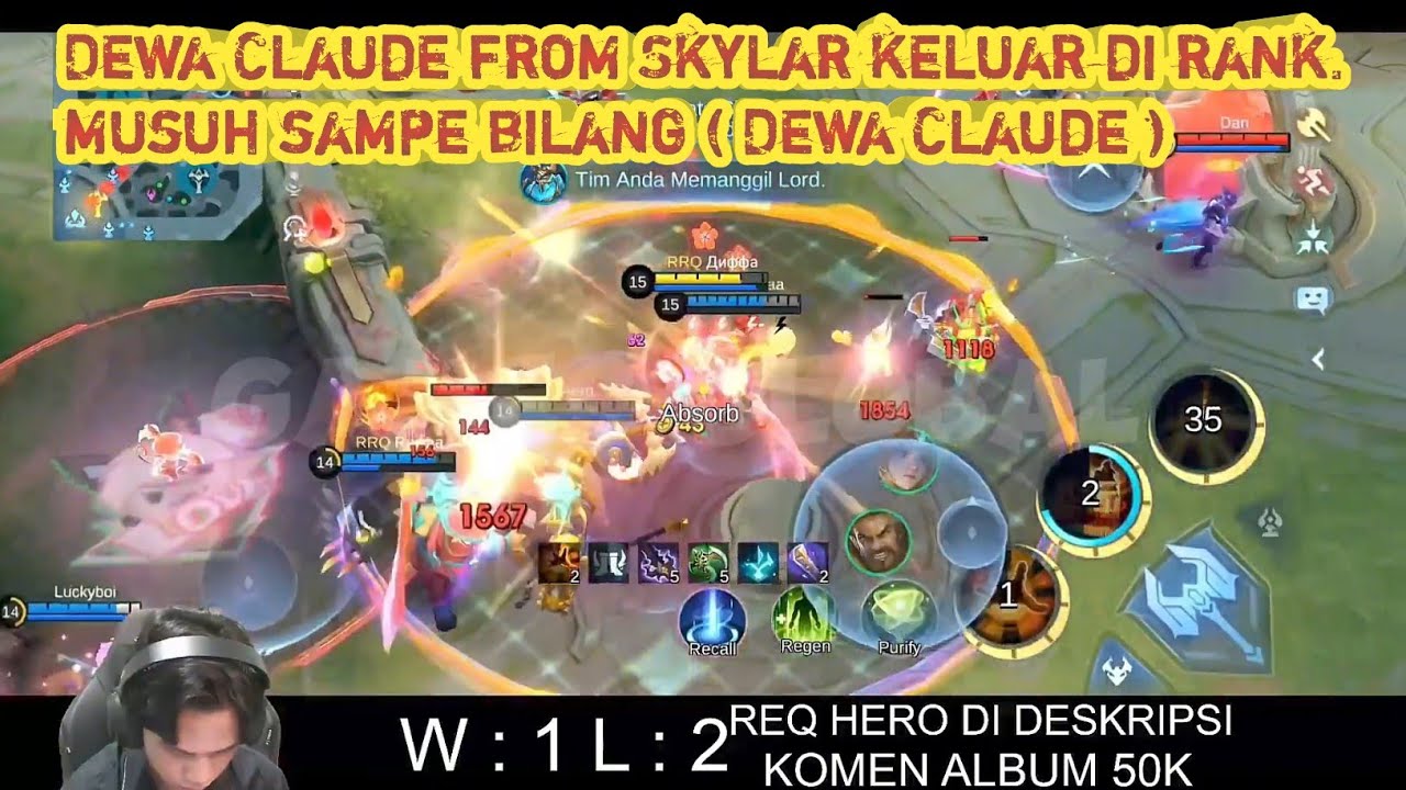 RRQ SKYLAR Full Squad RRQ || CLAUDE SKYLAR Menggila Musuh Sampai Bilang ...