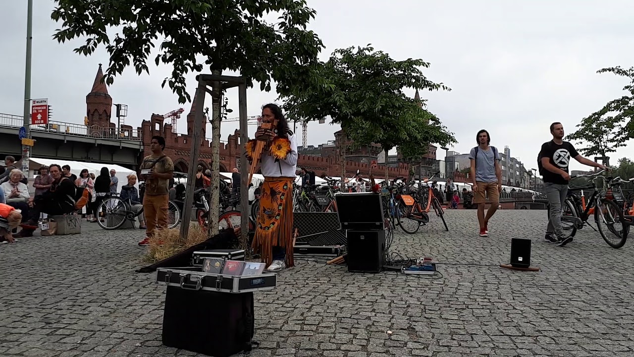 Native Ammerican music street performance in Berlin - YouTube