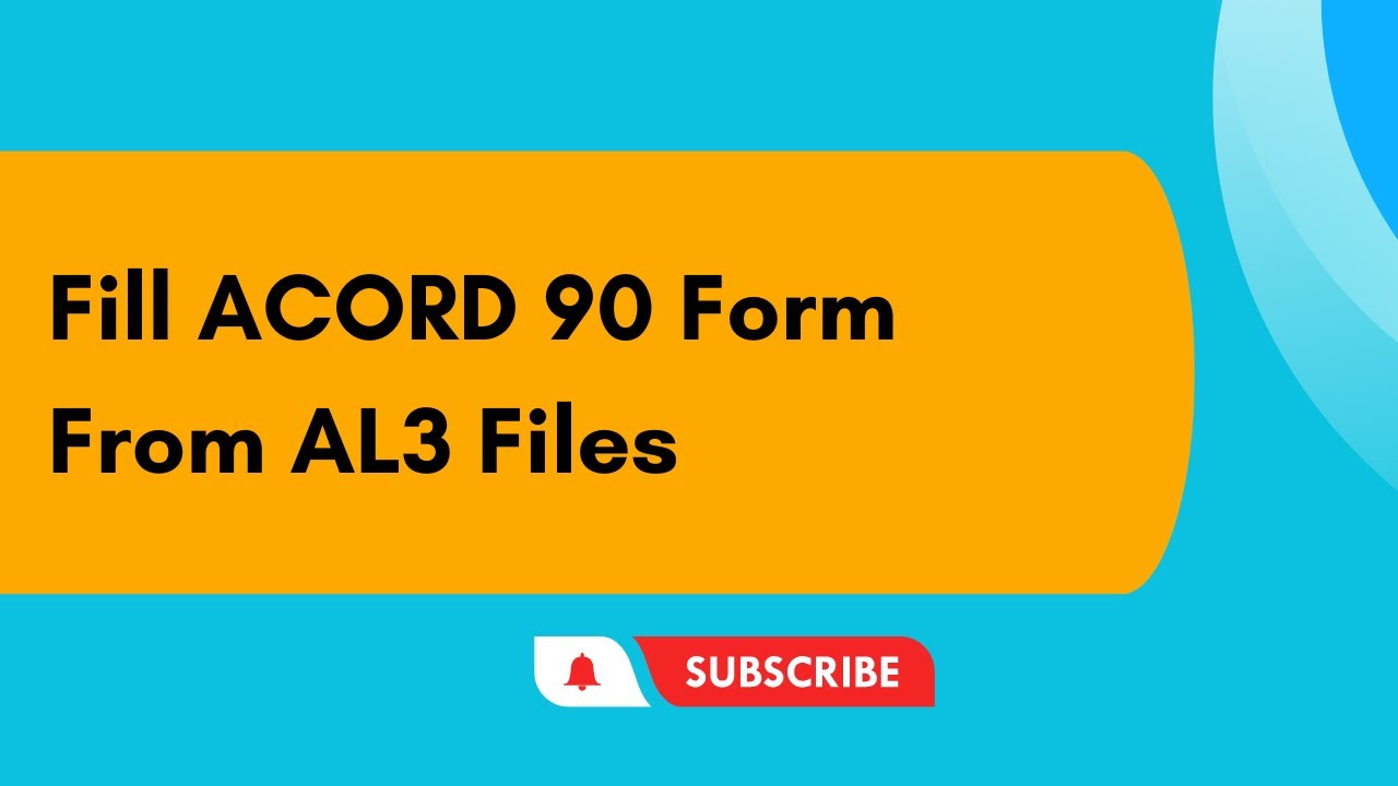 Fill ACORD 90 Form from AL3 Files - YouTube