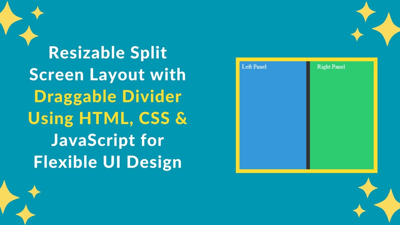 Resizable Split Screen With Html Css And Javascript Step By Step 0514