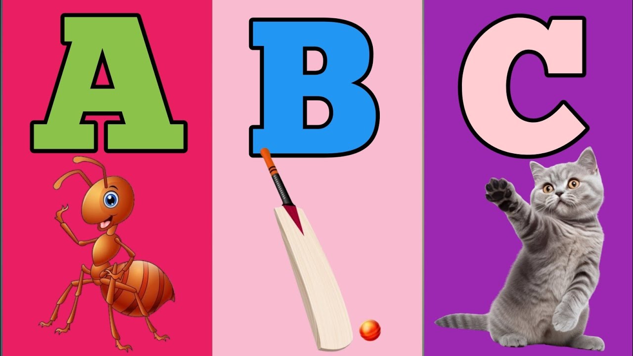 ABCD// A for Ant B for Bat// Alphabet Letters// Nursery rhymes // Abc ...