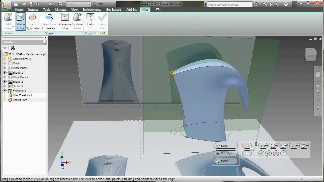 Alias for Inventor_Freeform Design.divx - YouTube