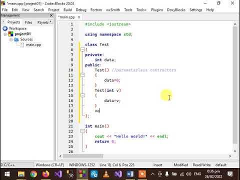 03 - C++ CodeBlocks Creating Class and main function in same file - YouTube