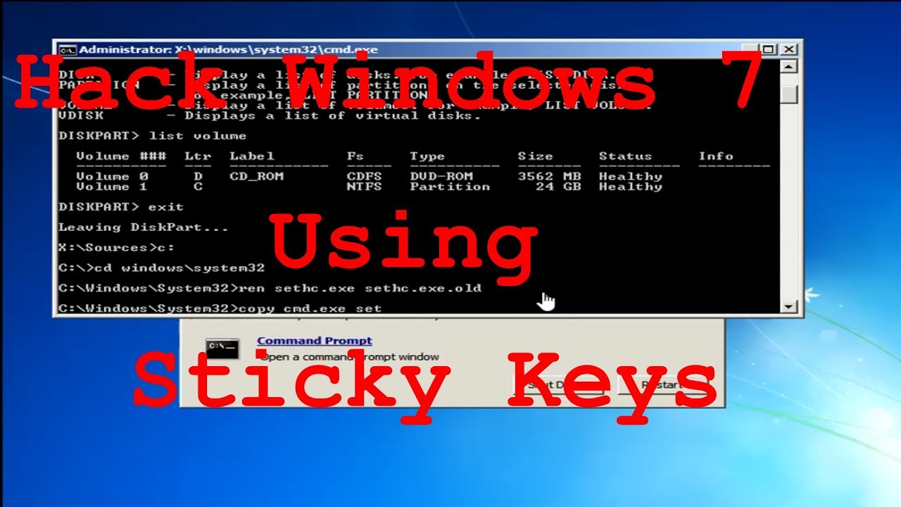 Take Over any Windows 7 Computer With This Sticky Keys Hack! - YouTube