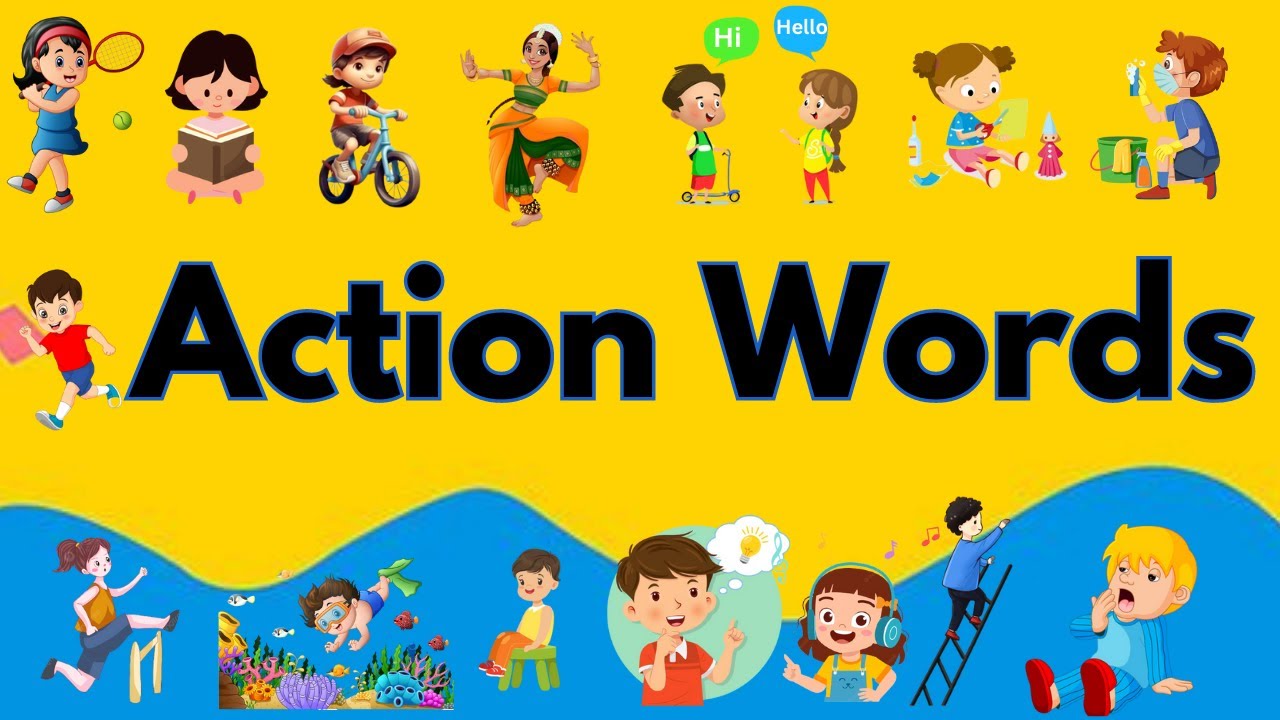 Action Words| Action Verbs Vocabulary| Learn Action Words for Kids| # ...