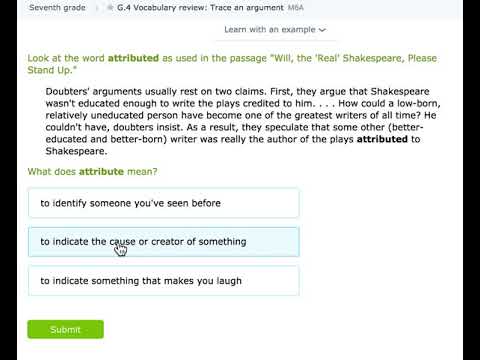7th Grade G 4 Vocabulary Review Trace an argument - YouTube
