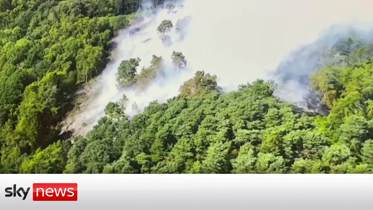 UK Heatwave: Fire breaks out in Worcestershire countryside - YouTube