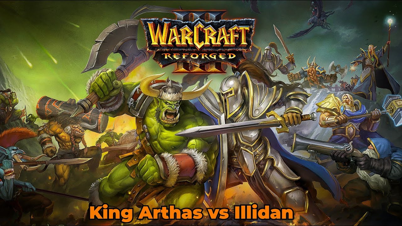 King Arthas vs Illidan Fight Warcraft III: Reforged 2K 1440p - YouTube