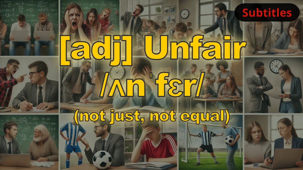 [adj] Unfair meaning (not just, not equal) with 5 examples - YouTube