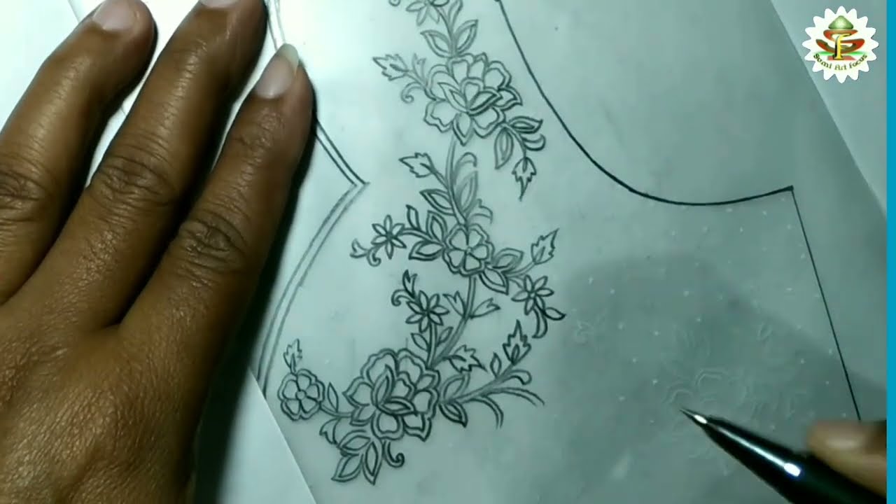 Hand Embroidery Designs for Saree Blouse. Blouse pattern drawing on ...
