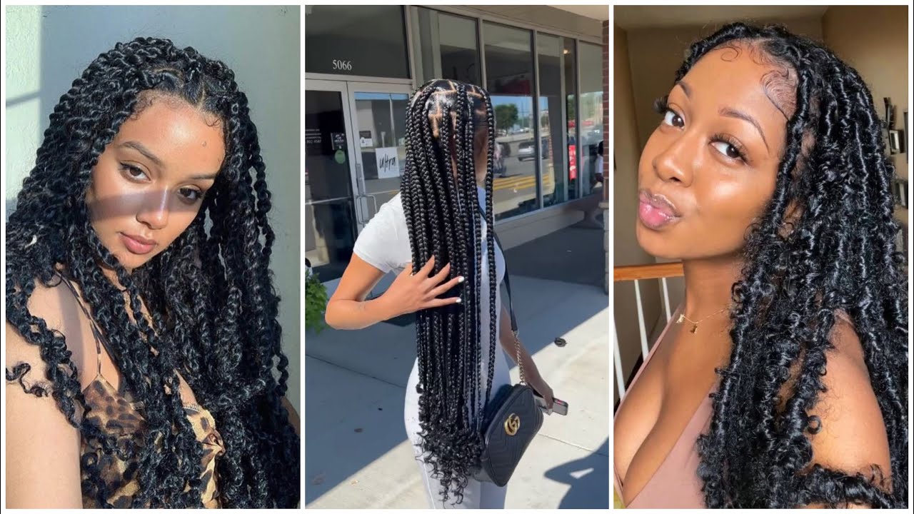 Protective Style Compilation | Braids, Locs, Twists, and Cornrows - YouTube