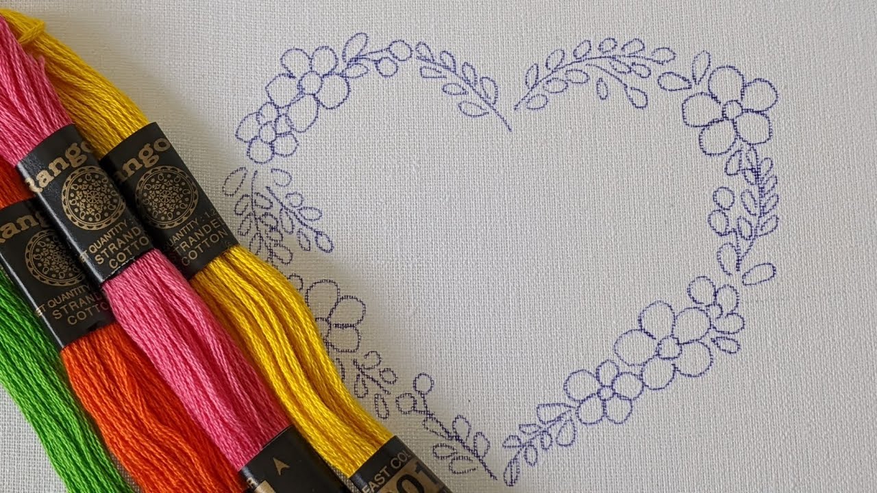 New Heart Shape Embroidery Design For Cushion Covers And Pillow covers ...