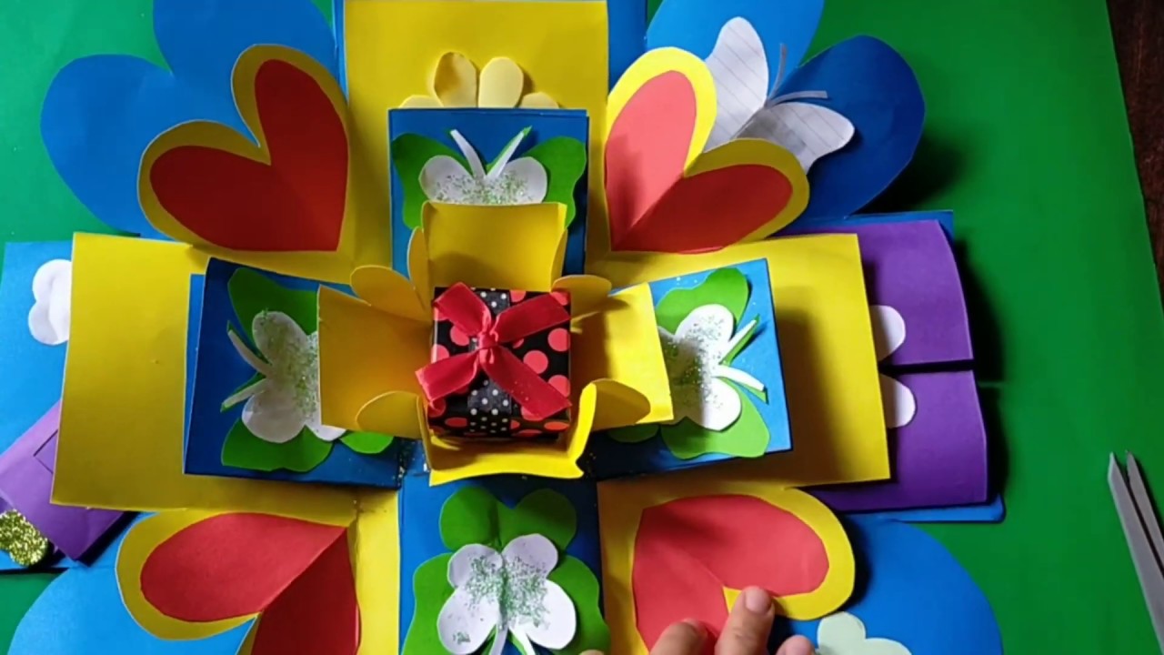 Explode gift box , explode box - YouTube