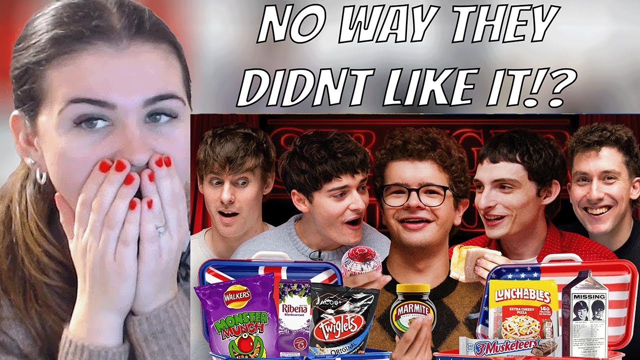 Brit Reacts to UK vs US School Lunches! ft. Stranger Things Cast - YouTube