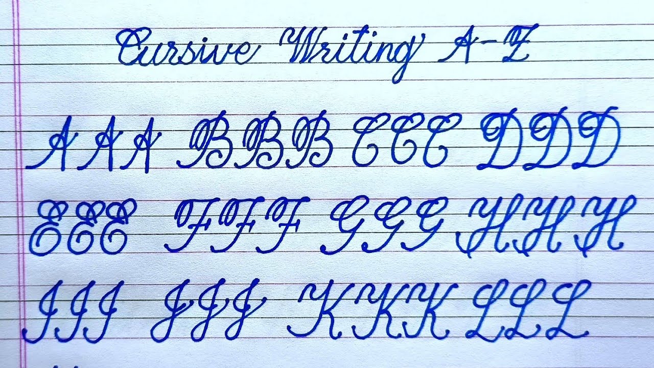A to Z capital cursive writing practice|abcd cursive handwriting ...