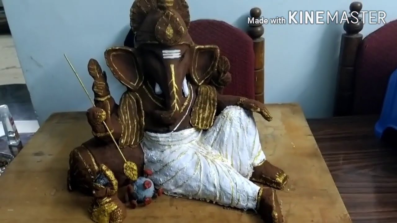 How to make mud Ganesha idol at home - YouTube